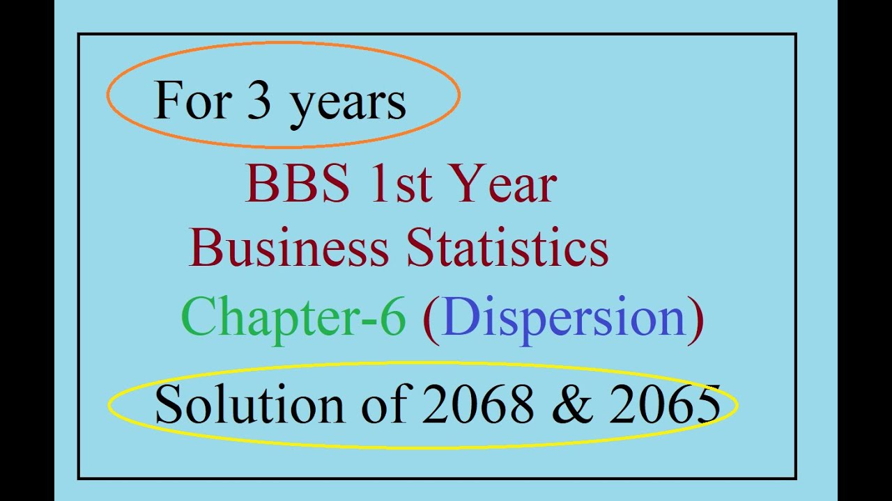 BBS 1st : Business Statistics : Chapter - 6 || 3 years BBS chance - YouTube
