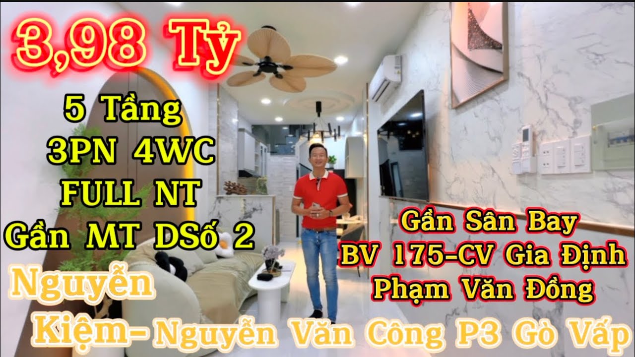 Bán Nhà Gò Vấp Gần Sân Bay BV175 CVGia Định Phạm Văn Đồng 5 Tầng 3PN4WC ...