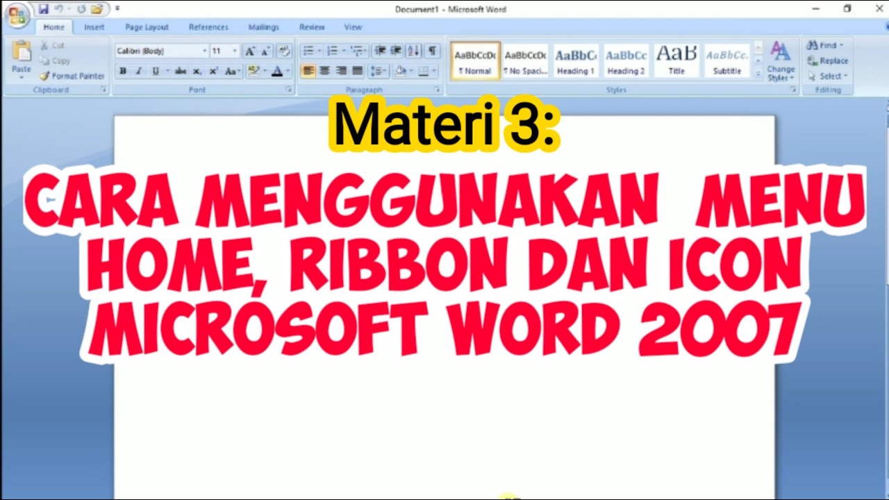 Materi 3: Cara menggunakan menu Home, Ribbon dan Icon pada Microsoft ...