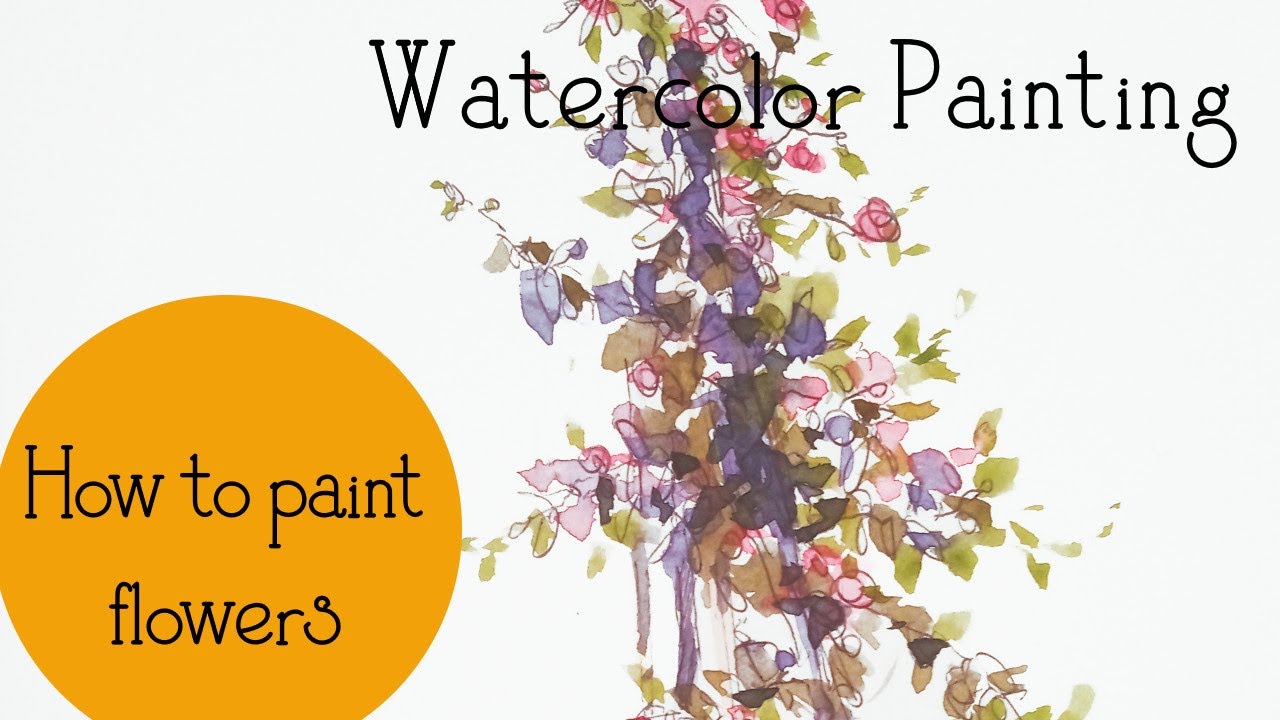 [Watercolor Painting] How to paint flowers - Demo lessons for beginners ...