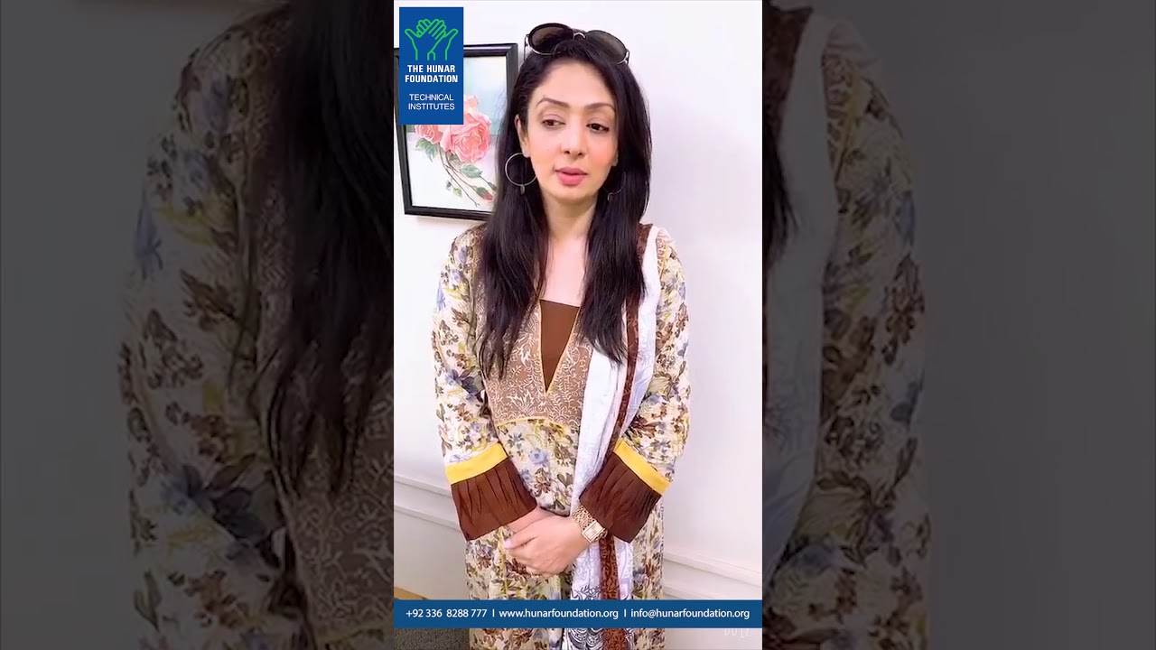 Saima Qureshi an actress expressing her views for "The Hunar Foundation ...
