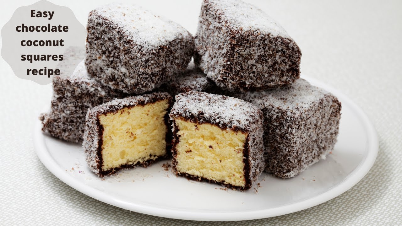 Easy chocolate coconut squares recipe - YouTube