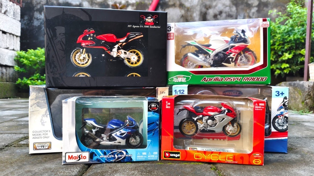 Unboxing of Model Motorcycles Suzuki GSX-R, Aprilia RSV4, MV Agusta F4 ...