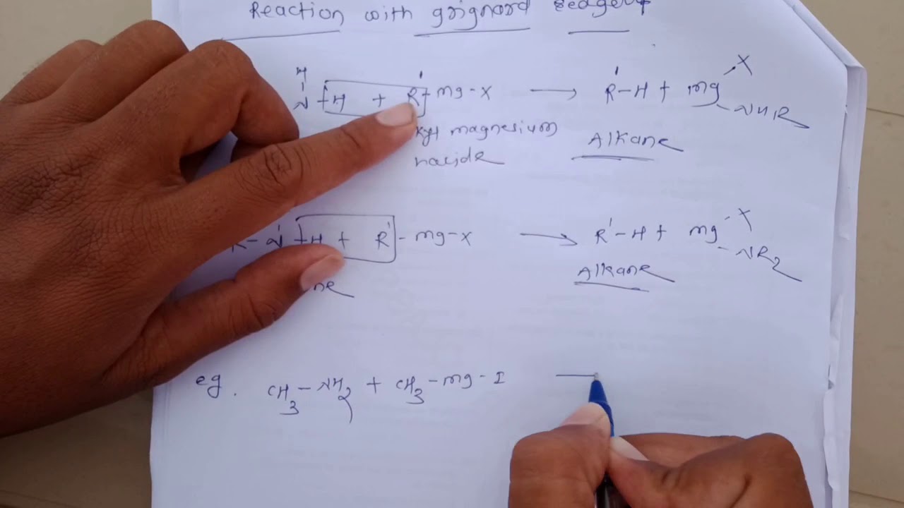 Reaction with grignard reagent - YouTube