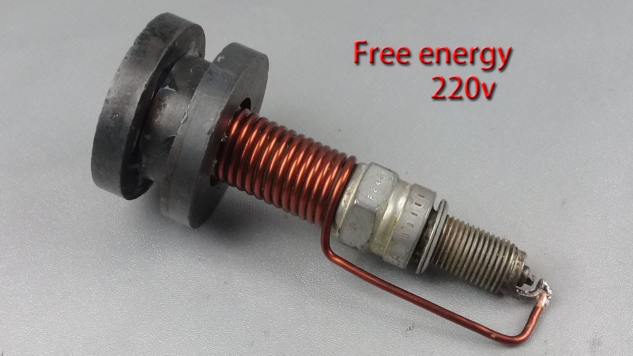 How to Make 220v Free Electricity Energy at home Using Spark Plug with ...