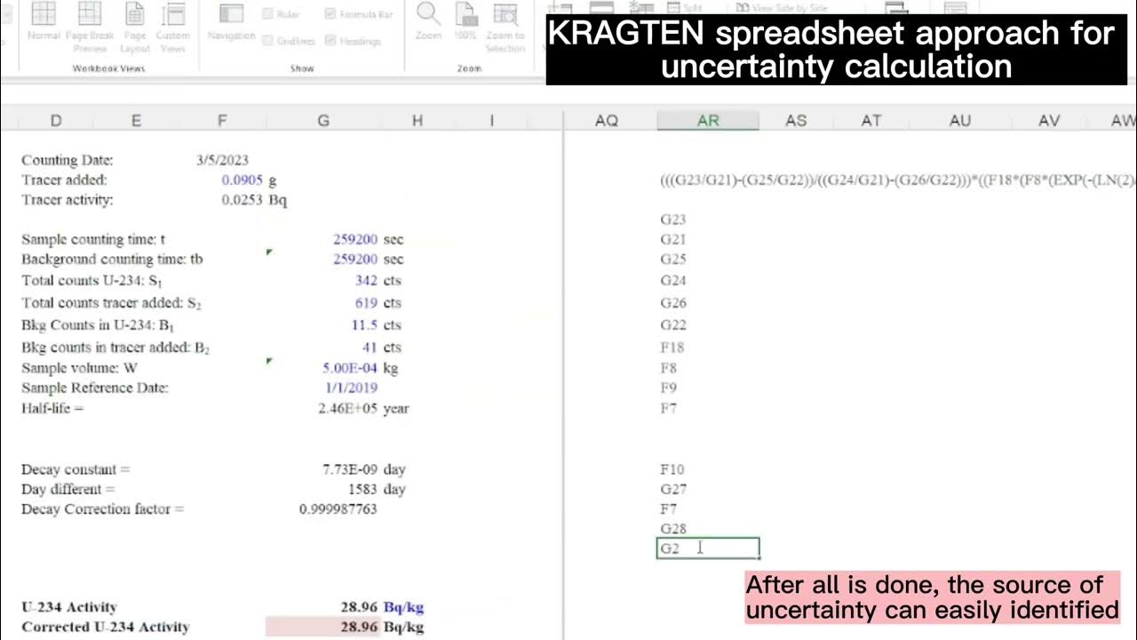 Estimation uncertainty using spreadsheet approach - YouTube