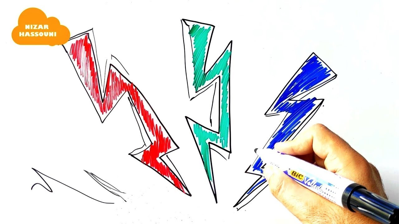Comment dessiner un éclair facilement - YouTube