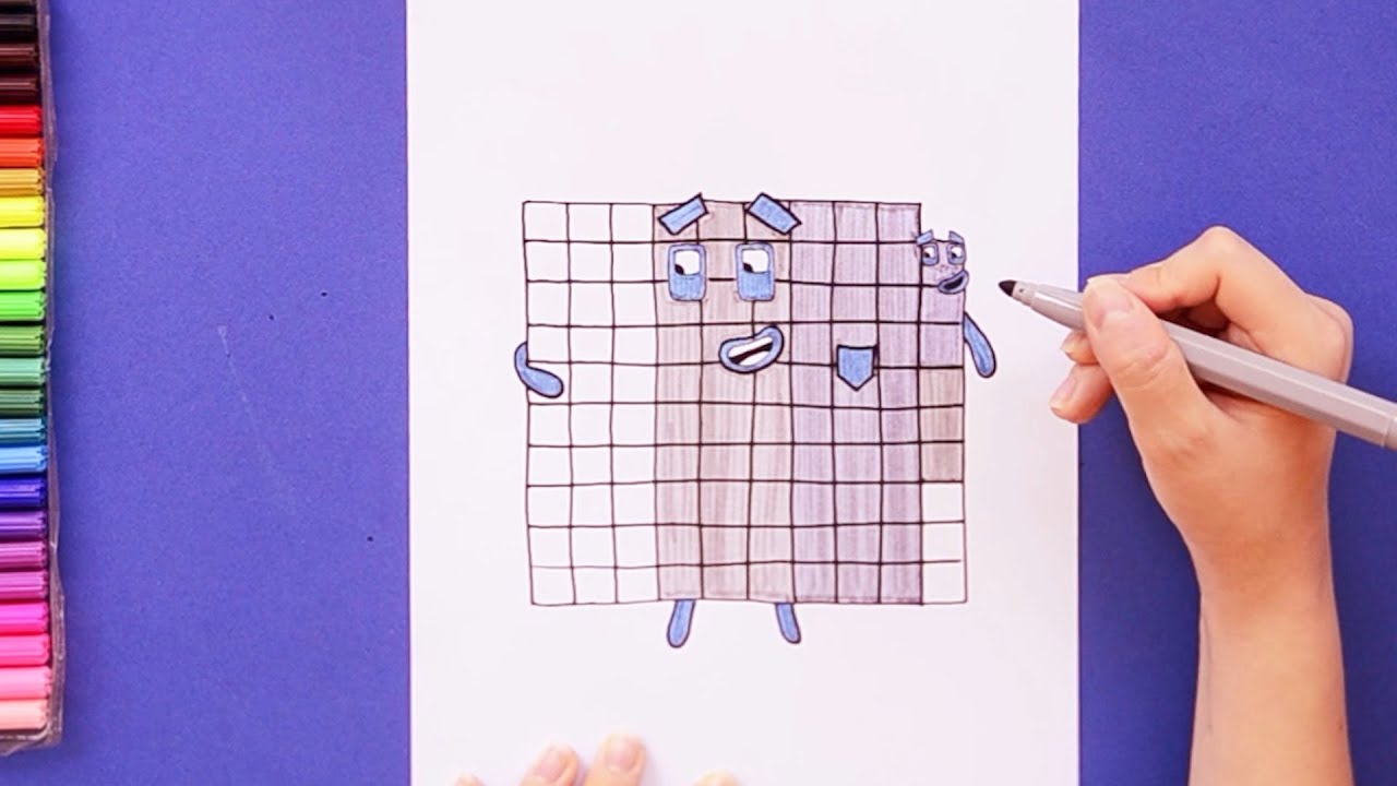 How to draw Numberblocks Block 99 - YouTube