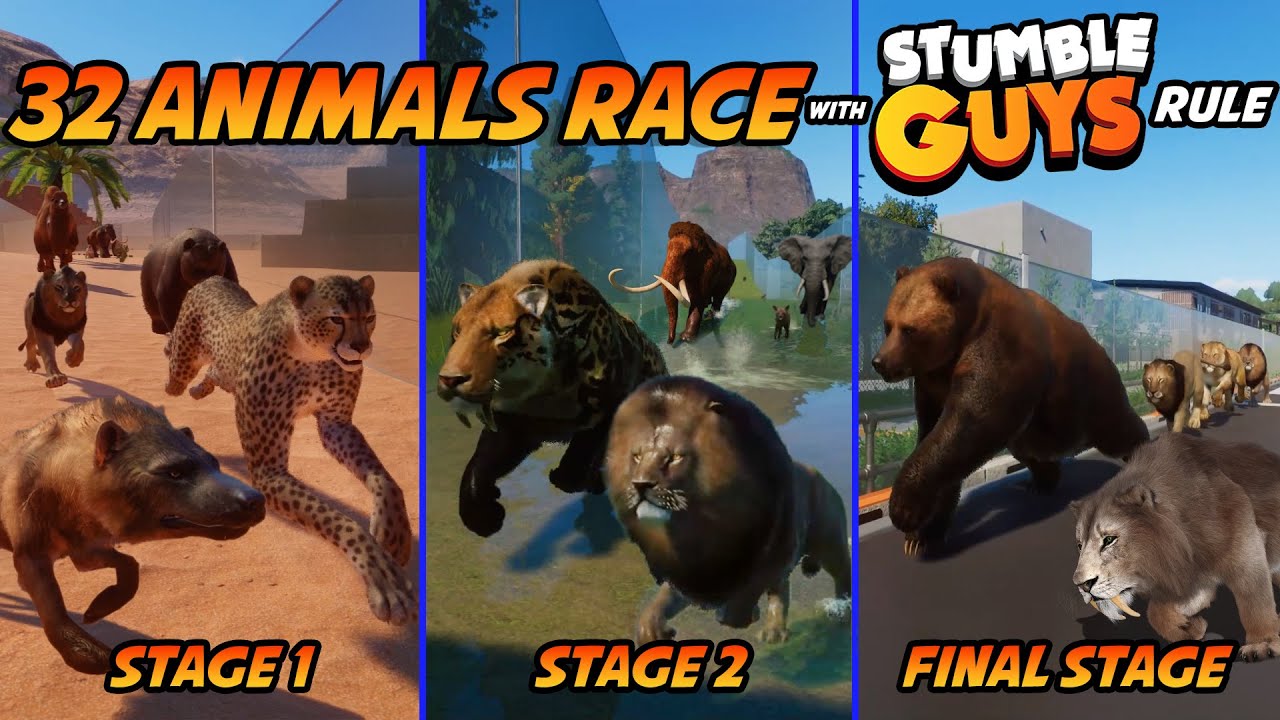Prehistoric VS Modern Animals in Stumble Guys Rule Racing included ...