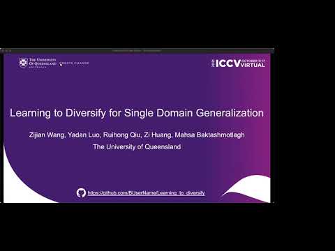 Learning to Diversify for Single Domain Generalization - YouTube