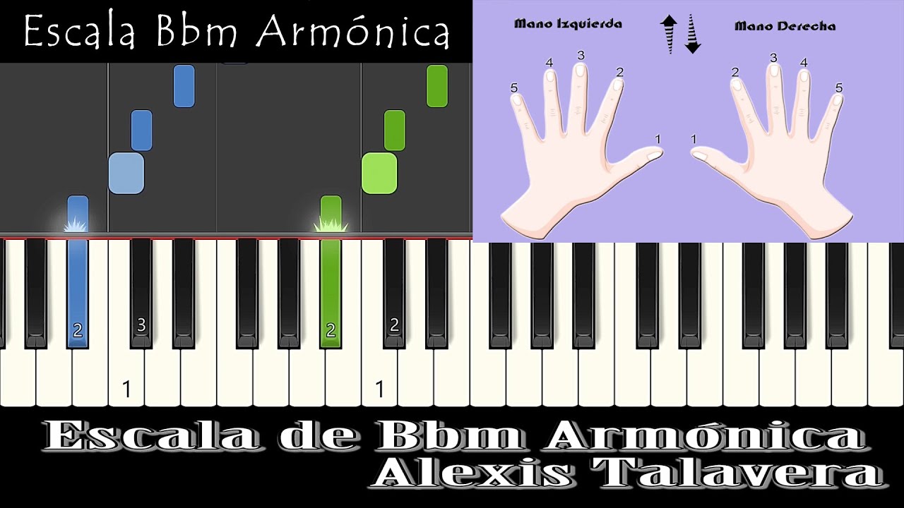 Escala de Bbm Armónica (Piano) - YouTube