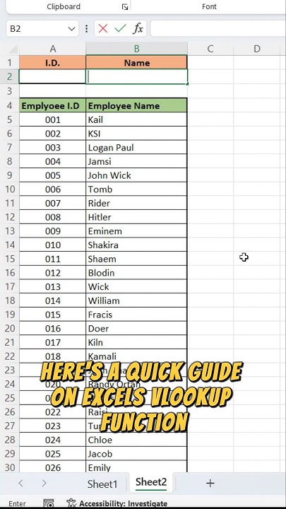 VLOOKUP function in Excel explained in 30 Seconds #excel #shortsfeed ...