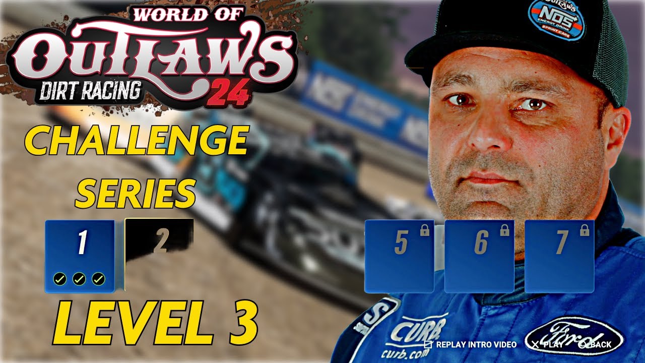 Completing level 3 of the outlaw challenge on world of outlaws dirt ...