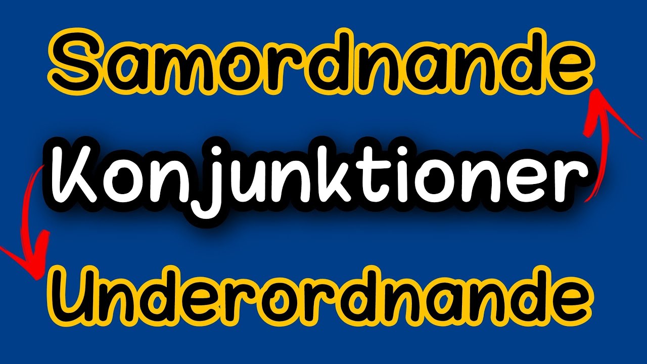 Konjunktioner svenska ( Samordnande - bindeord ) och ( Underordnande ...
