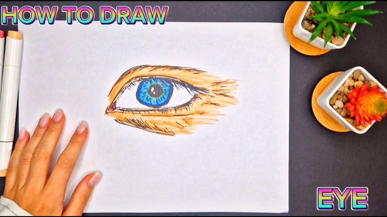How to Draw And Color an Eye Easy - YouTube
