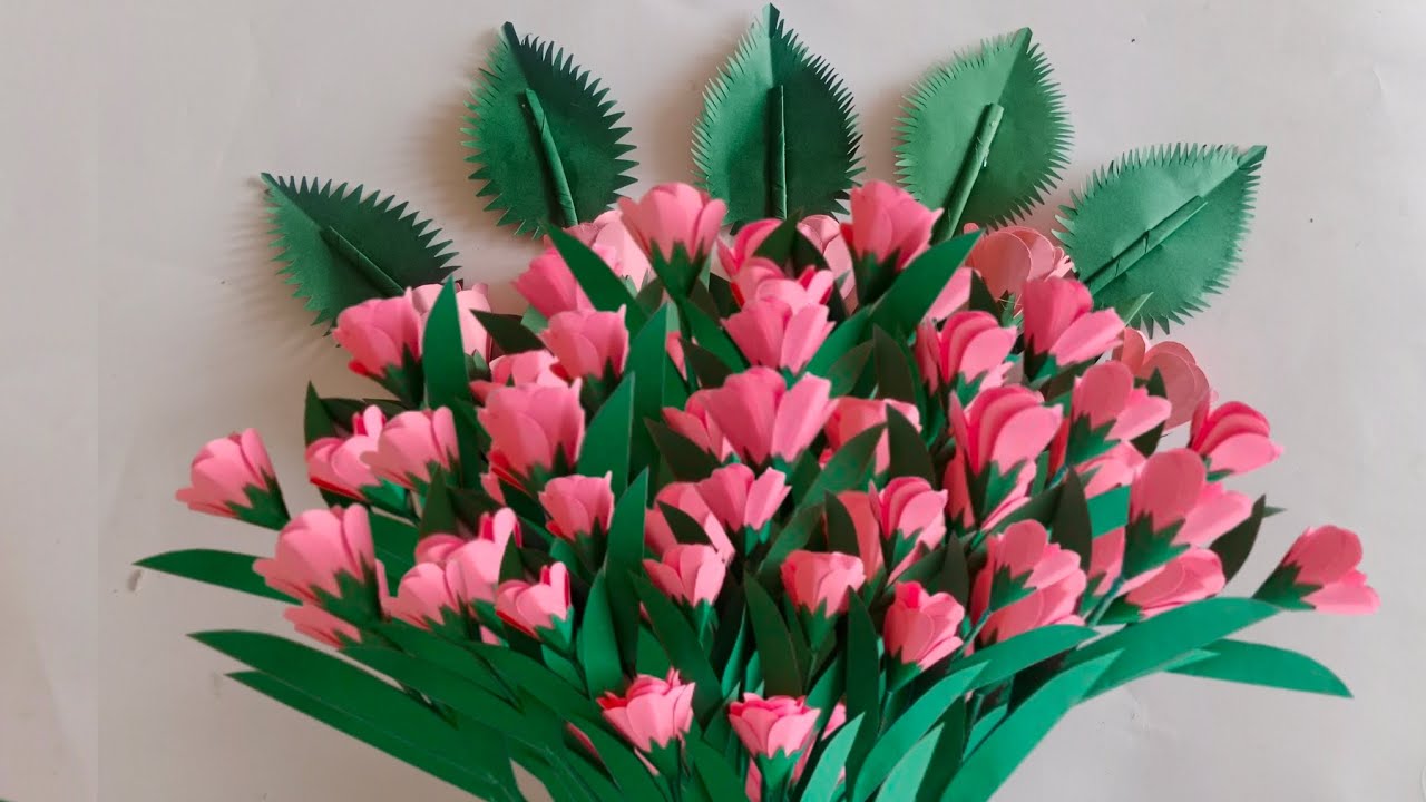 DIY Beautiful Flower Making With Paper | Paper Flower wall Decoration ...