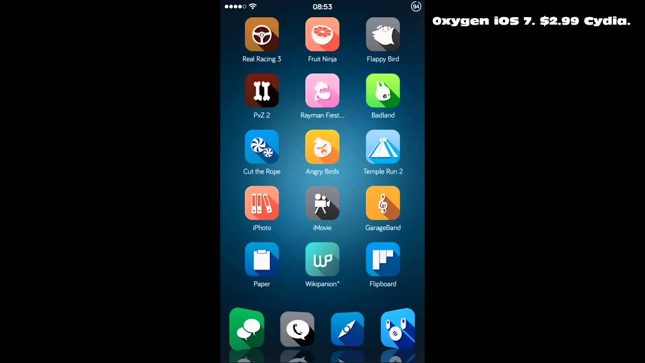 Best iOS 7 Winterboard Theme - 0xygen iOS 7 - YouTube