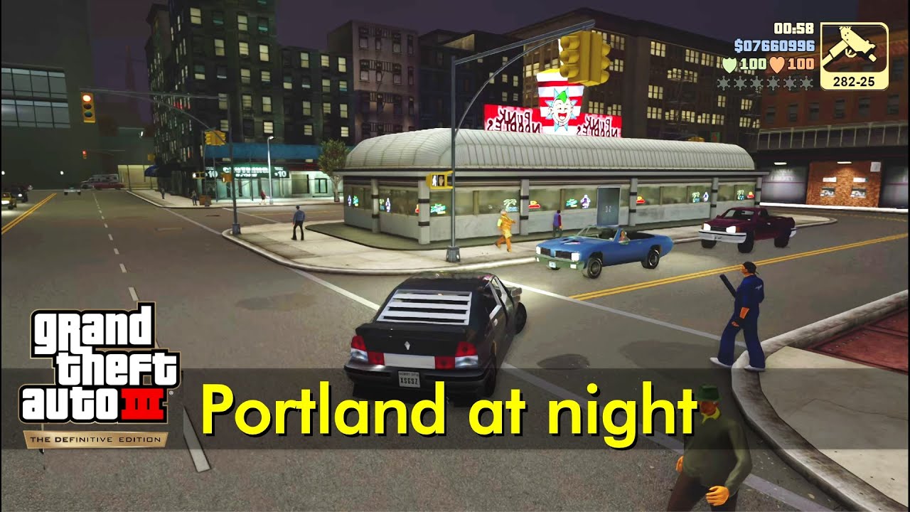 Driving in Portland at night | GTA III Definitive Edition - YouTube