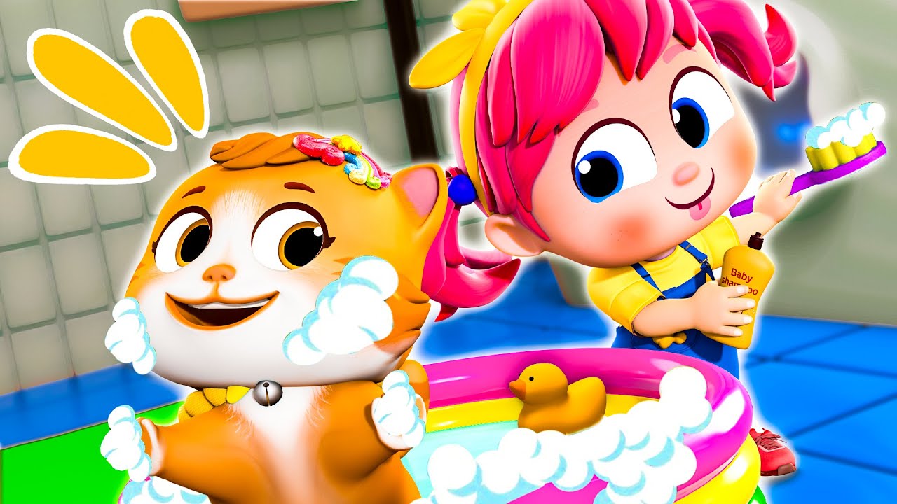 Kitty Cat Song | Play with Kittens | Pet Care Song | Nursery Rhymes ...