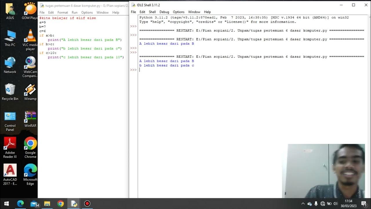 cara menggunakan app python if elif else - YouTube