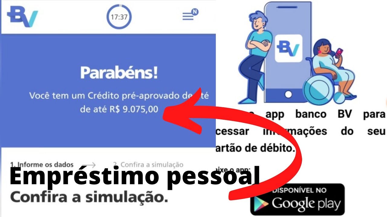 BV conta digital com empréstimo pessoal disponível confira seu se não ...