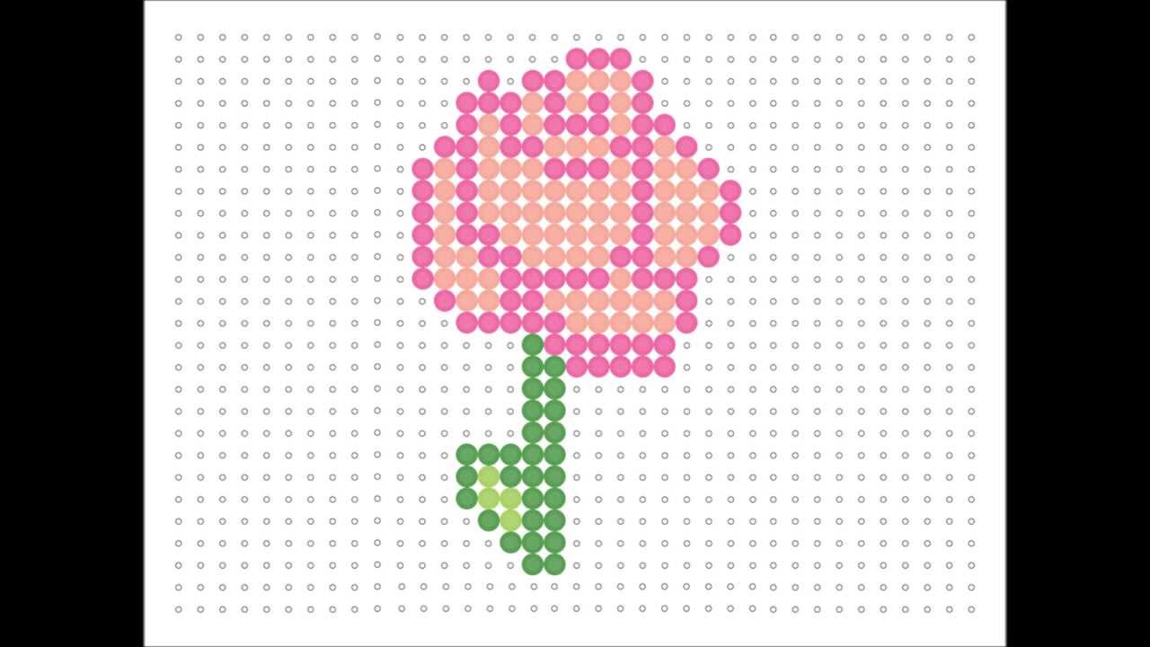 Hama Bead Rose (Valentines Series #10) - YouTube