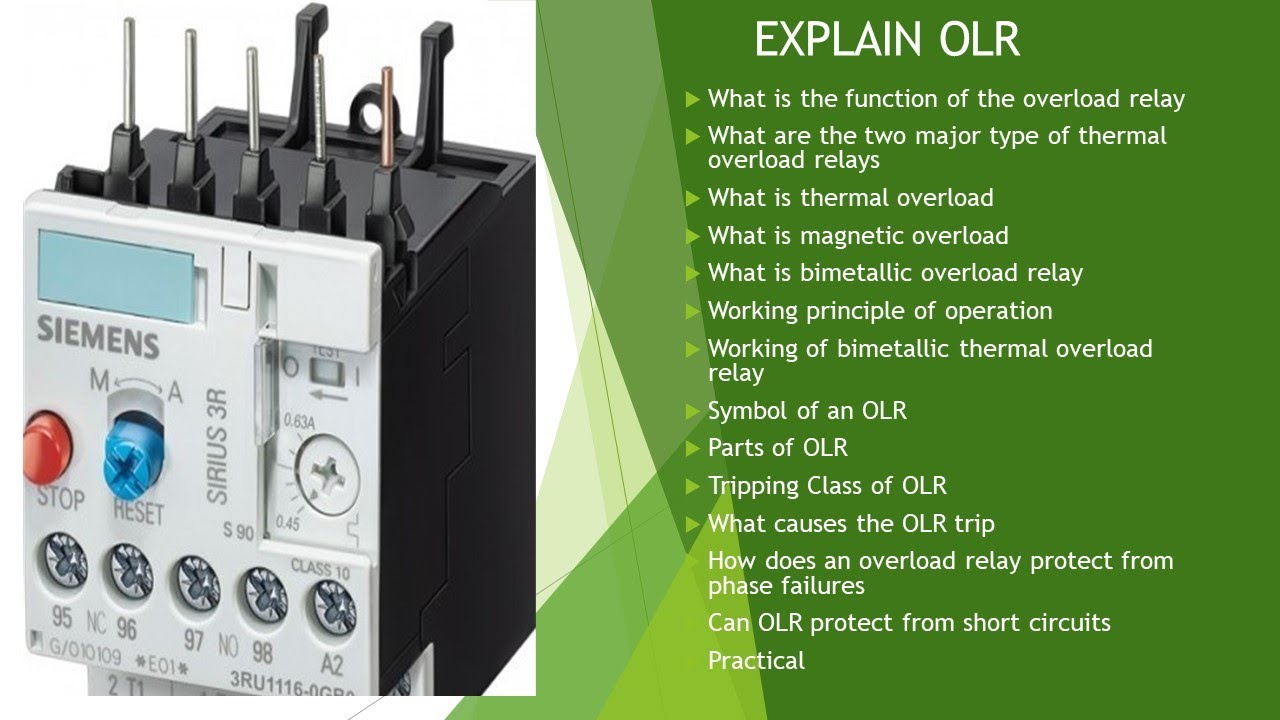 Thermal Over Load Relay working principle (OLR) - YouTube