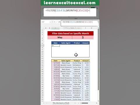 Excel Pro Tricks: Dynamically Filter Data based on Month with FILTER function in Excel Formula ...