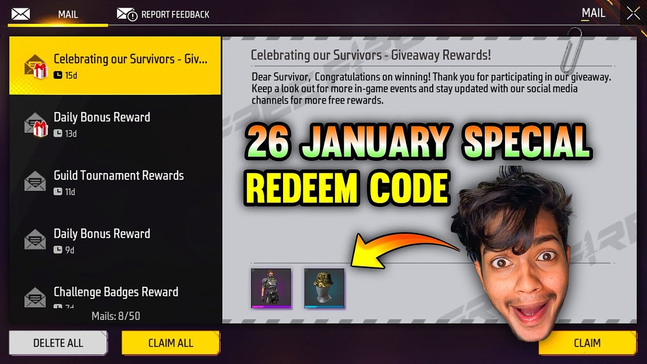26 JANUARY SPECIAL REDEEM CODE 🇮🇳🤯 - YouTube