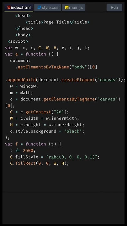 Create Matrix Rain With Html Canvas Html5 Canvas Tutorial Shorts Coding Javascript Youtube 2952