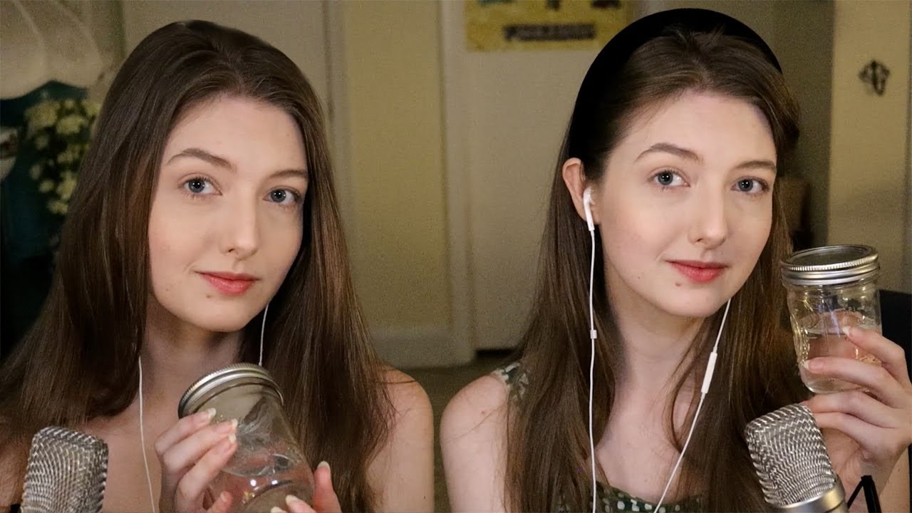 ASMR Twin Mason Jar Sounds - Tapping & Water (No Talking) - YouTube