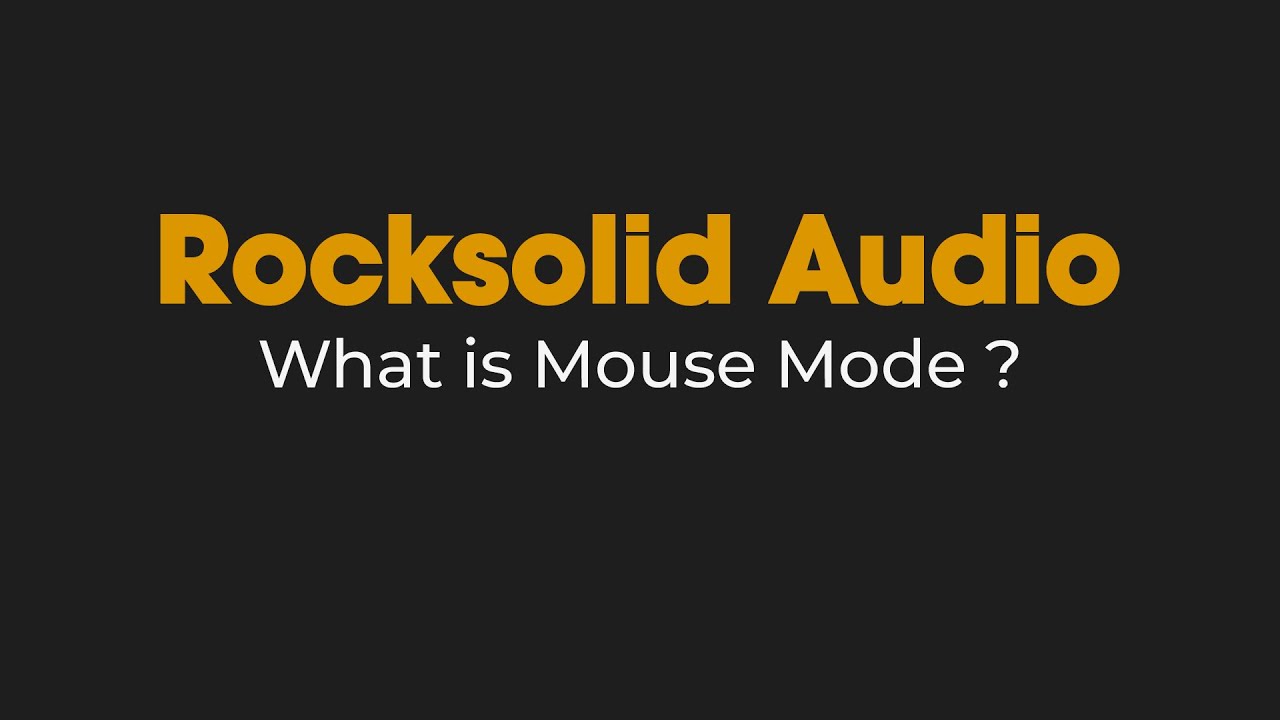 What is Mouse Mode ? - YouTube
