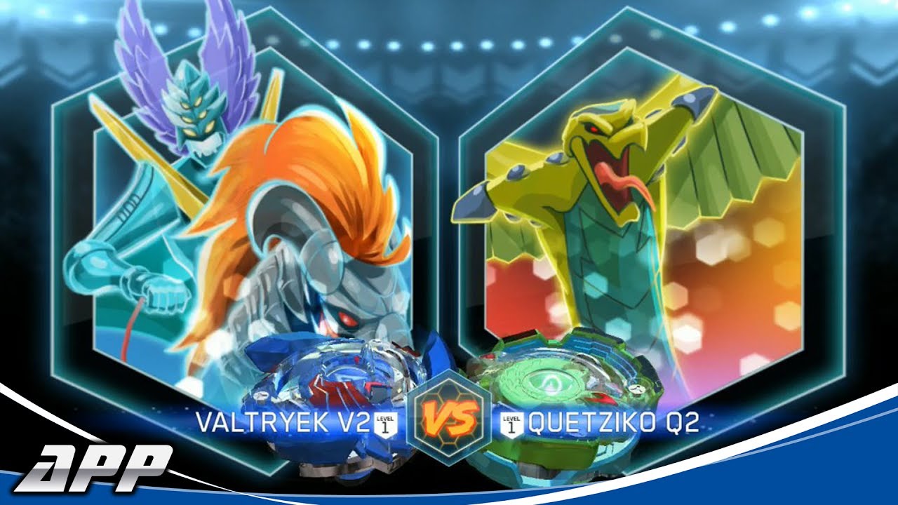 Victory Valtryek .B.V vs Quill Quetziko .J.P - [Beyblade Burst APP ...