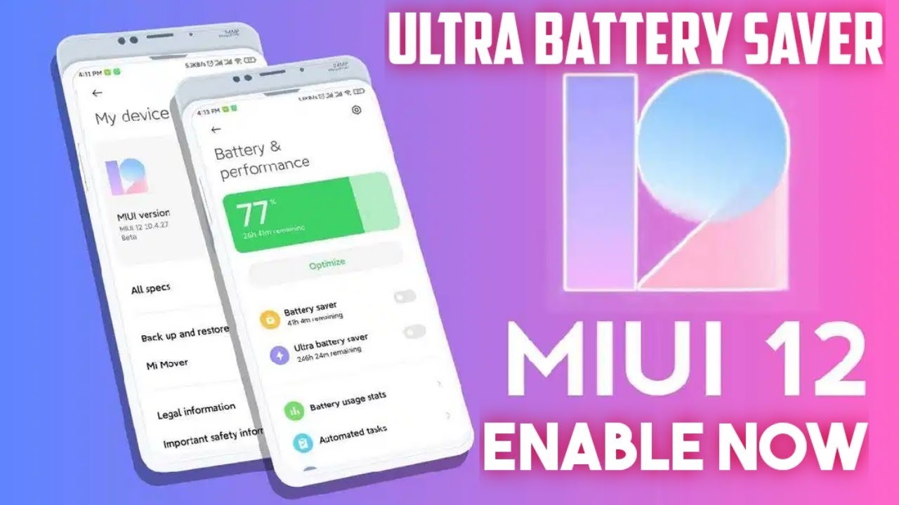 MIUI 12 Ultra Battery Saver Enable in Redmi note 7 series / note 8 ...