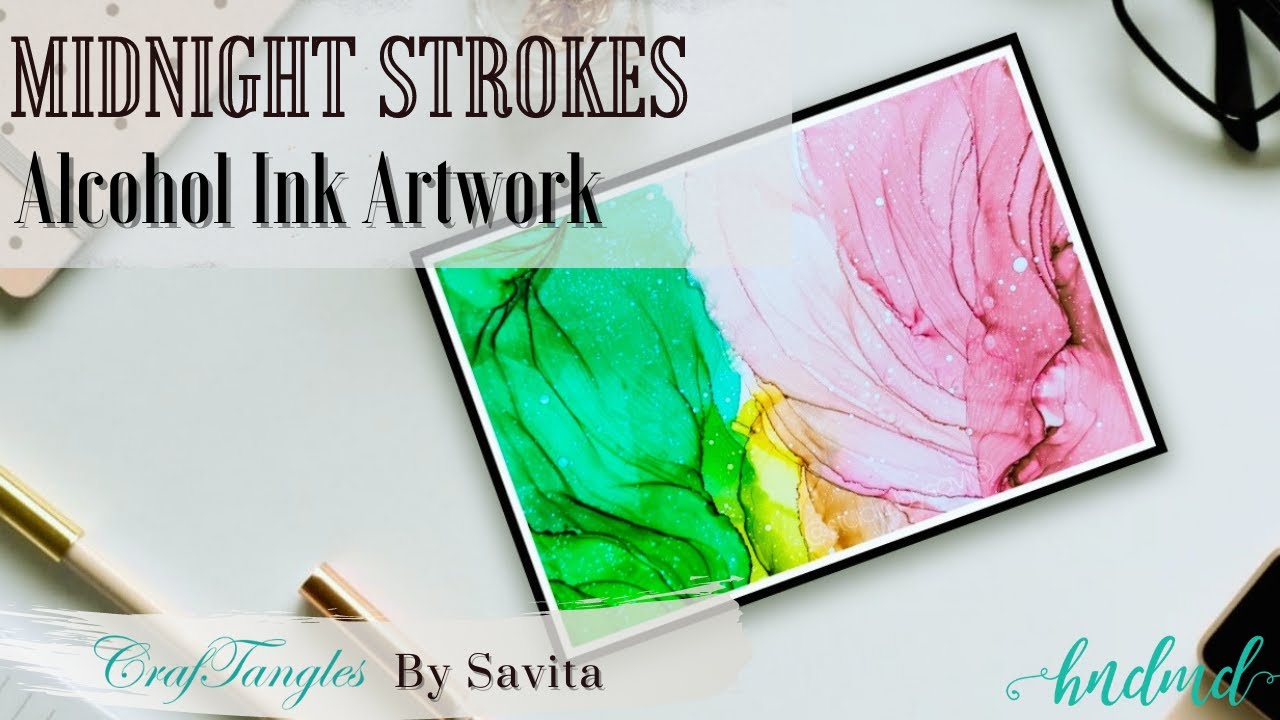 Awesome Alcohol Ink Art- Midnight Strokes - YouTube