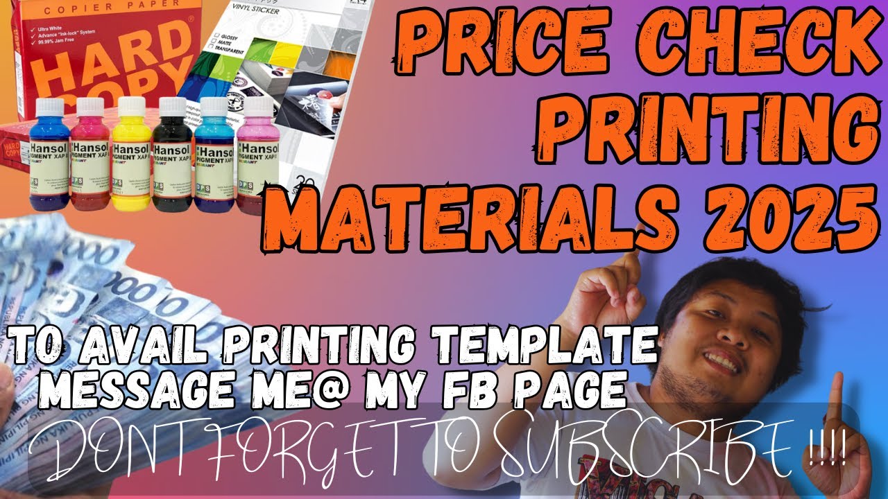 PRICE CHECK PRINTING MATERIALS AS OF JAN 2025 | PRINTING BUSINESS GUIDE ...