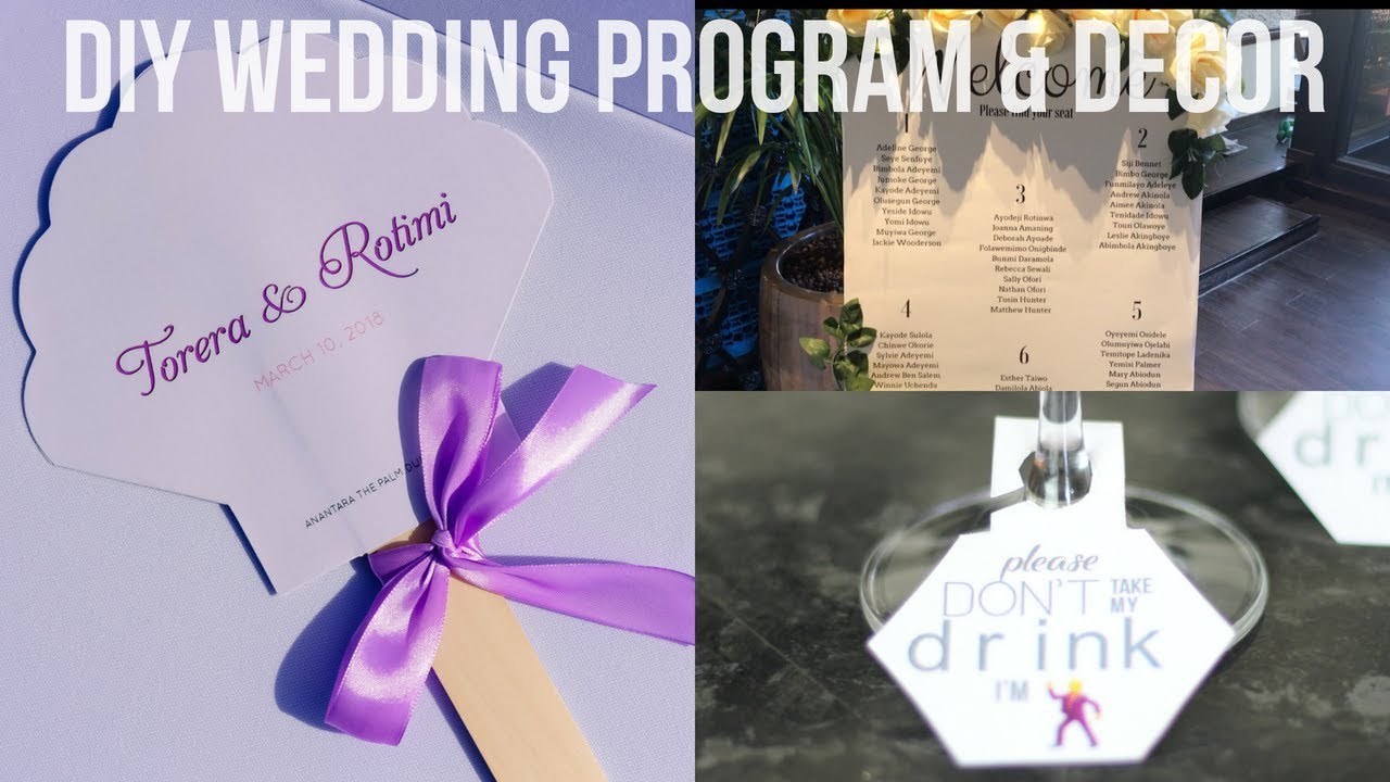 DIY WEDDING DECOR | PROGRAM & SIGNS - YouTube