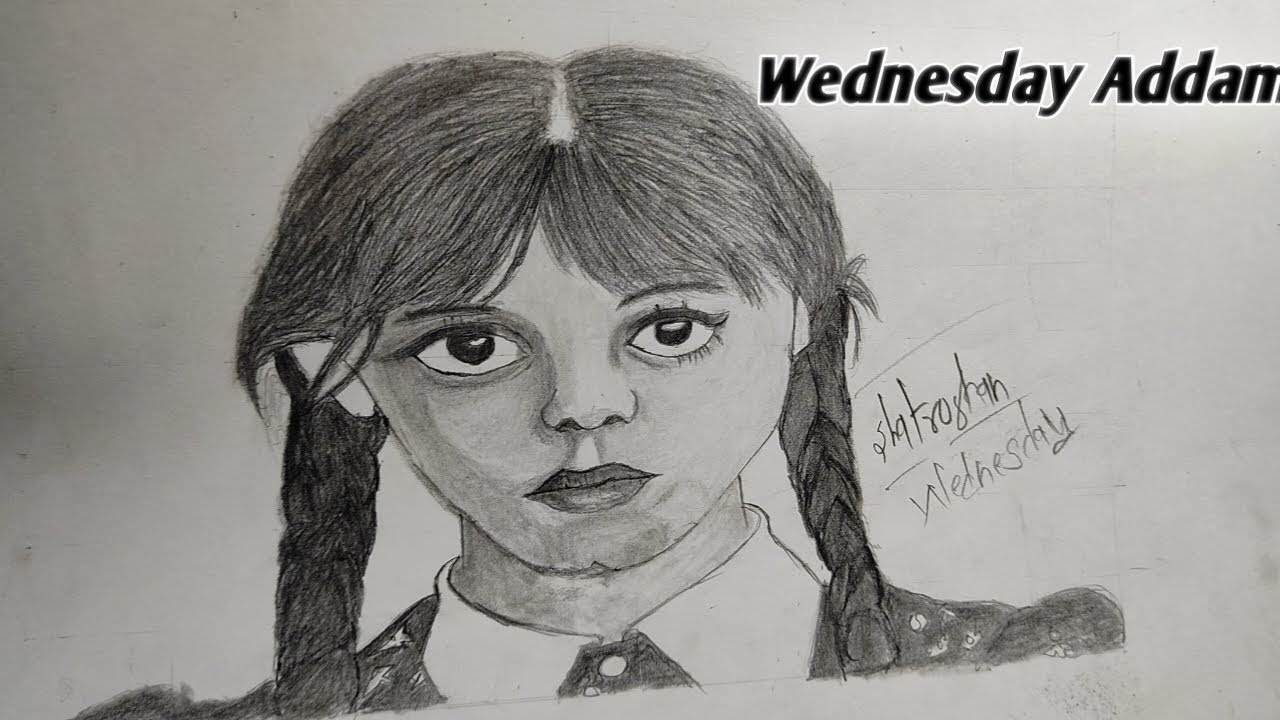 Wednesday Addams || how to draw Wednesday Addams step by step - YouTube
