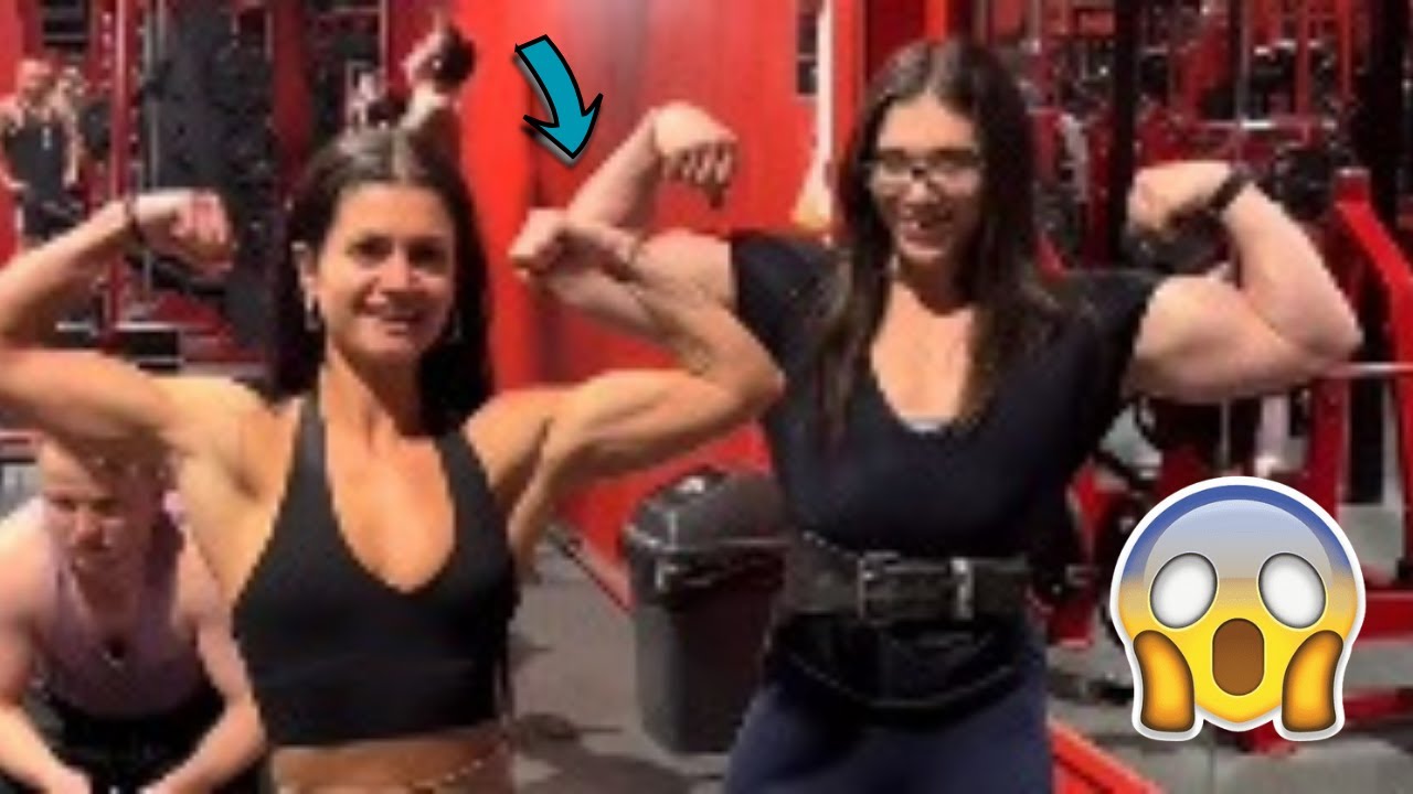 Check out these girls comparing their biceps with other people!! - YouTube