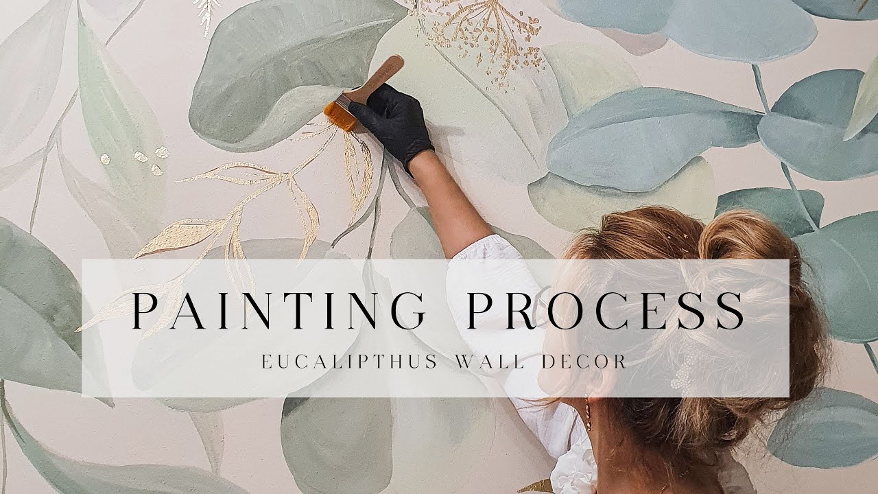 WALL PAINTING PROCESS - MURAL DECOR - EUCALIPTHUS - DIPINGO PARETE IN ...