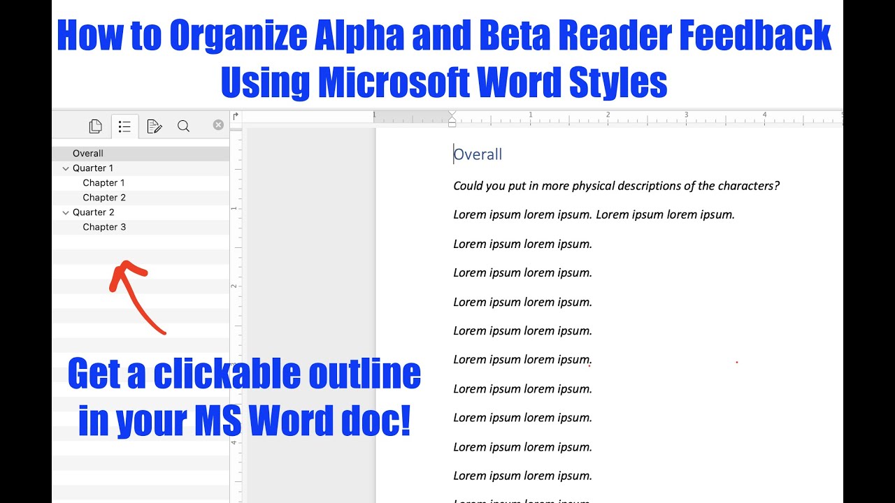 Organizing Alpha and Beta Reader Feedback Using Microsoft Word Styles ...