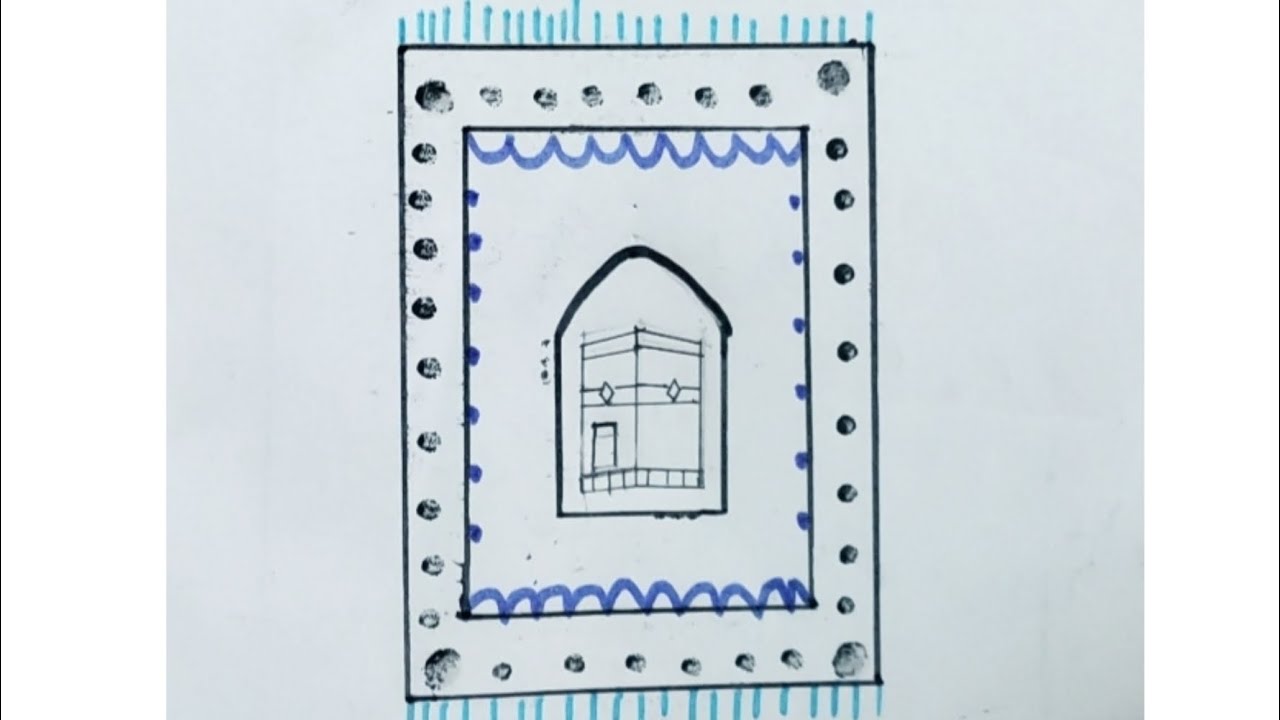 Jainamaz drawing easy ️ | How to draw prayer rug drawing | - YouTube