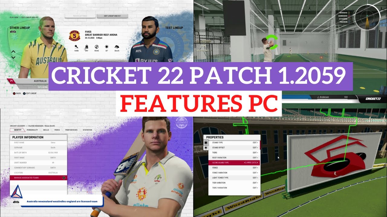 Cricket 22 Patch 1.2059 Features PC - YouTube