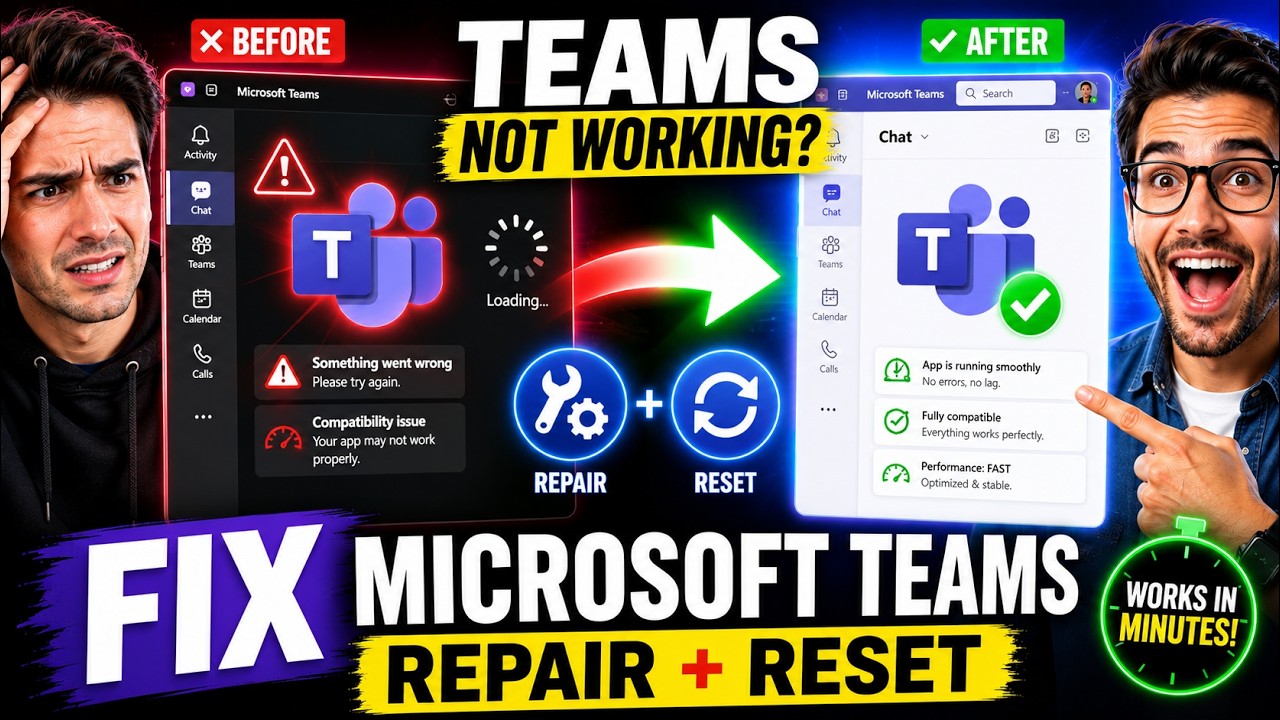 How to Repair & Reset Microsoft Teams App | Fix Lagging & Compatibility ...