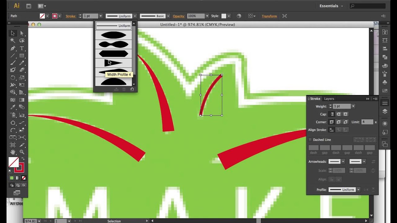 Adobe Illustrator Creating Variable Width Strokes Using The Width Tool adobe-illustrator-creating-variable-width-strokes-using-the-width-tool