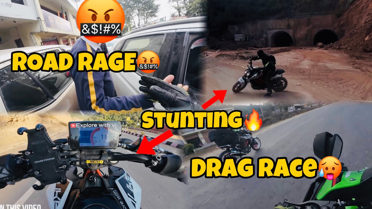 Gangster police road rage🤬 zx10r vs duke 390 drag race🔥 stunts on 390 ...