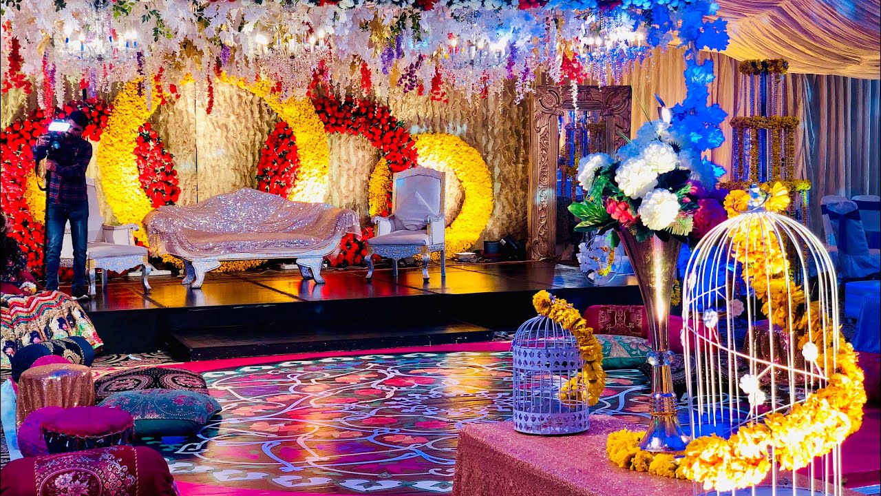 Colourful Mehndi Setup in Low Budget/ Economical Decor/ Best Mehndi ...