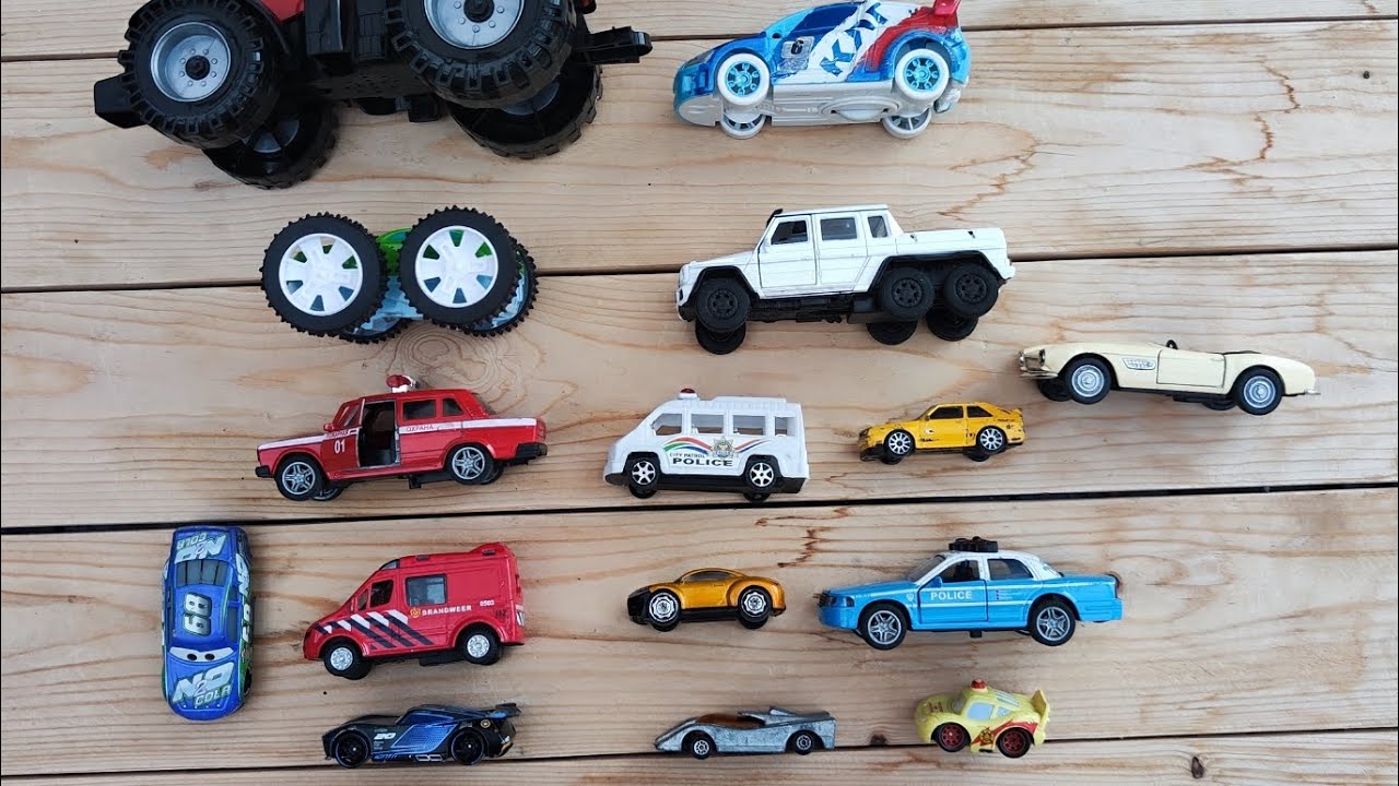 full of cars with emergency/police/tractor/and sport cars #toycar #car ...