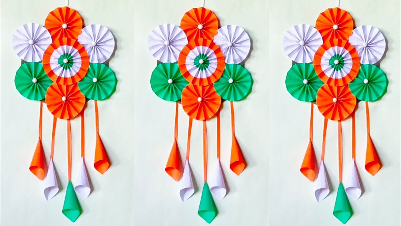 Beautiful Tricolour Wall Hanging / Paper Craft For Home Decor / DIY ...