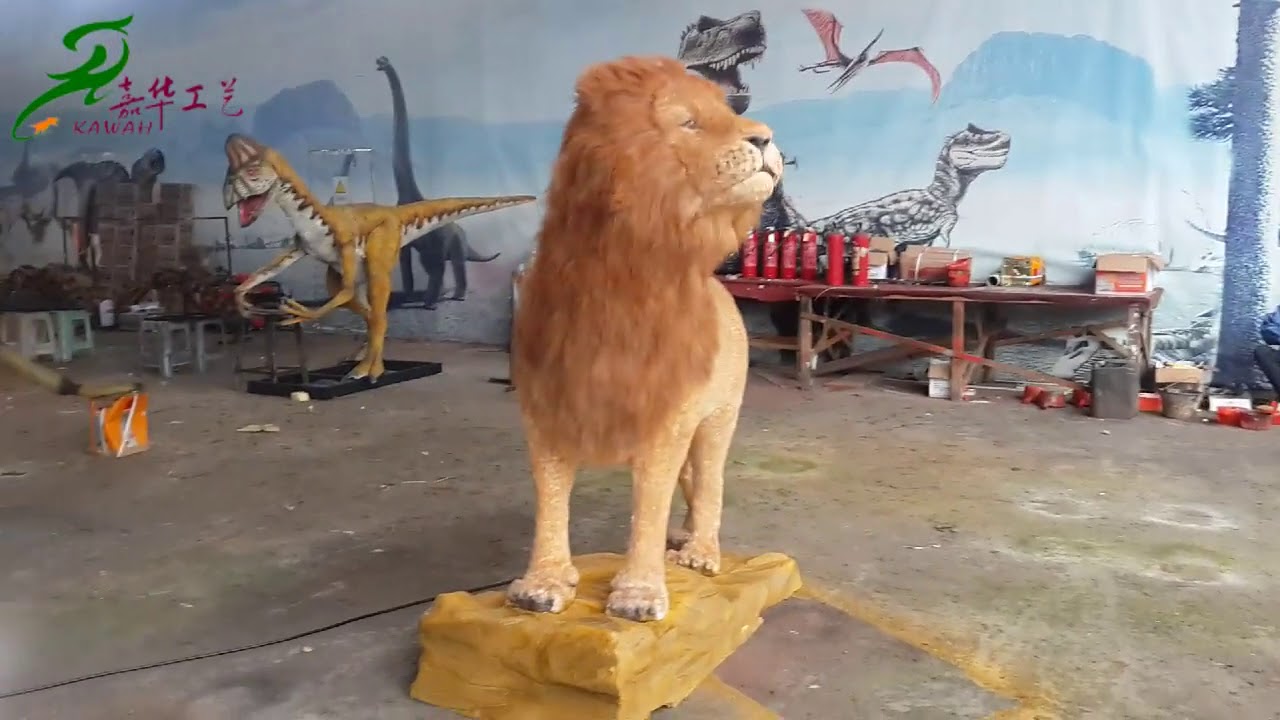 Animal Park Equipment Life Size Animatronic Lion Model - YouTube